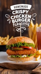 Homemade Crispy Chicken Burger Fakeaway Recipe - Fakeaway Recipes