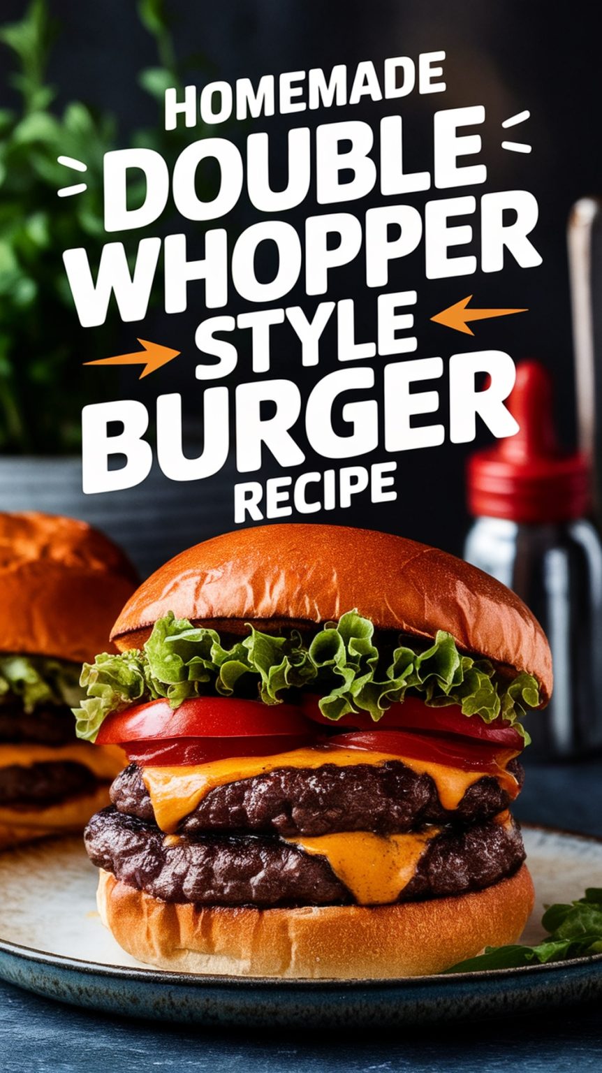 Homemade Double Whopper Style Burger Recipe - Fakeaway Recipes